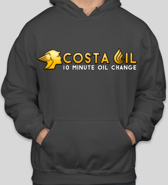 Costa Oil Printed Hoodie – Costa Oil - 10 Minute Oil Change